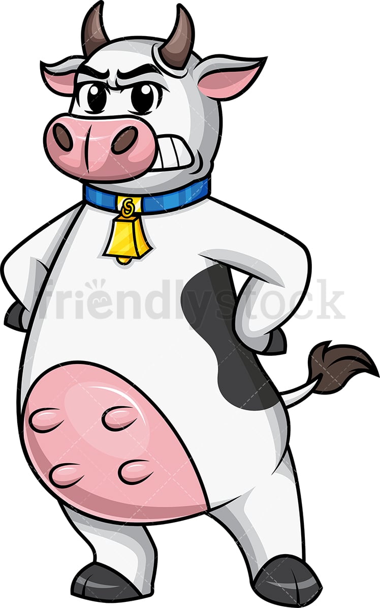 Sad Cow Mascot Cartoon Clipart Vector - FriendlyStock