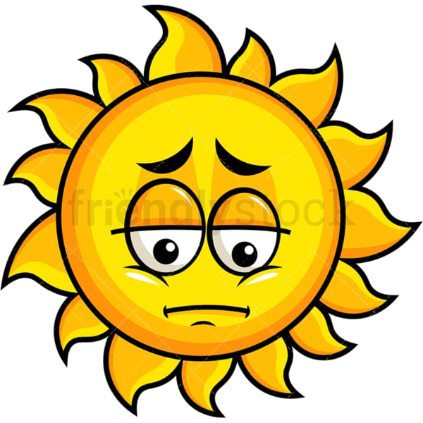Depressed Sun Emoji Cartoon Vector Clipart - FriendlyStock