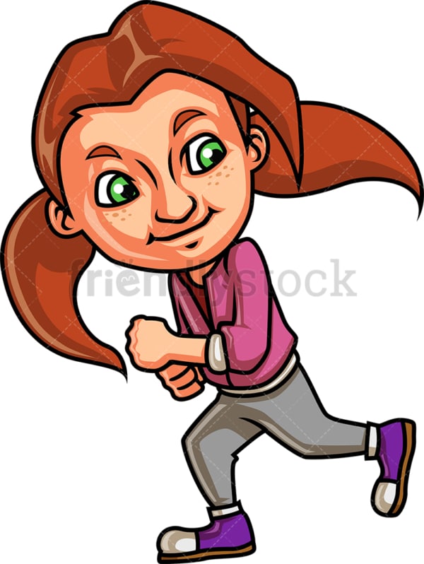 Kid Power Walking Cartoon Clipart Vector - FriendlyStock