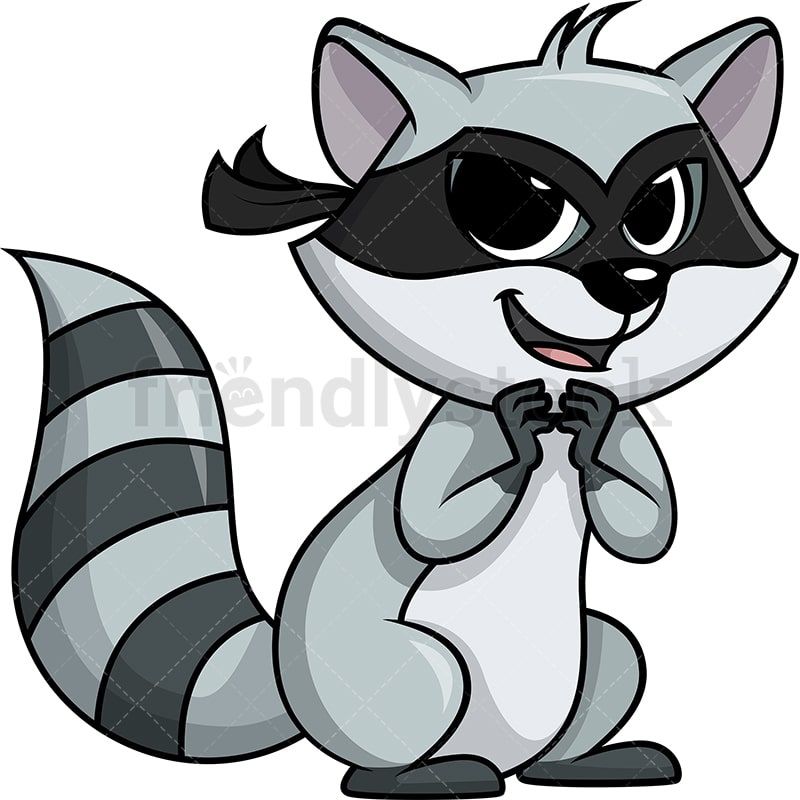 Ninja Raccoon Cartoon Clipart Vector - FriendlyStock