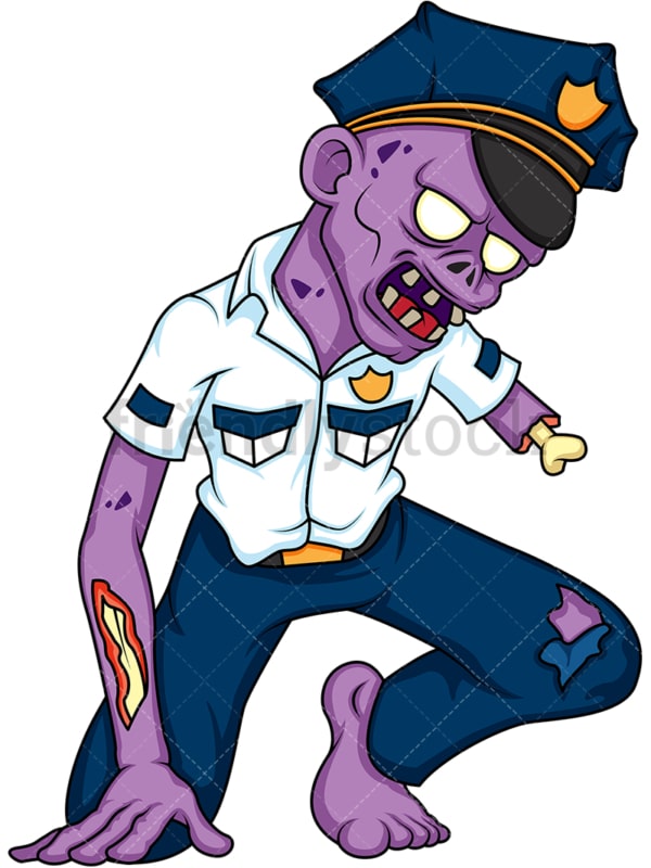 Fat Zombie With Arm Cut Off Cartoon Clipart Vector - FriendlyStock