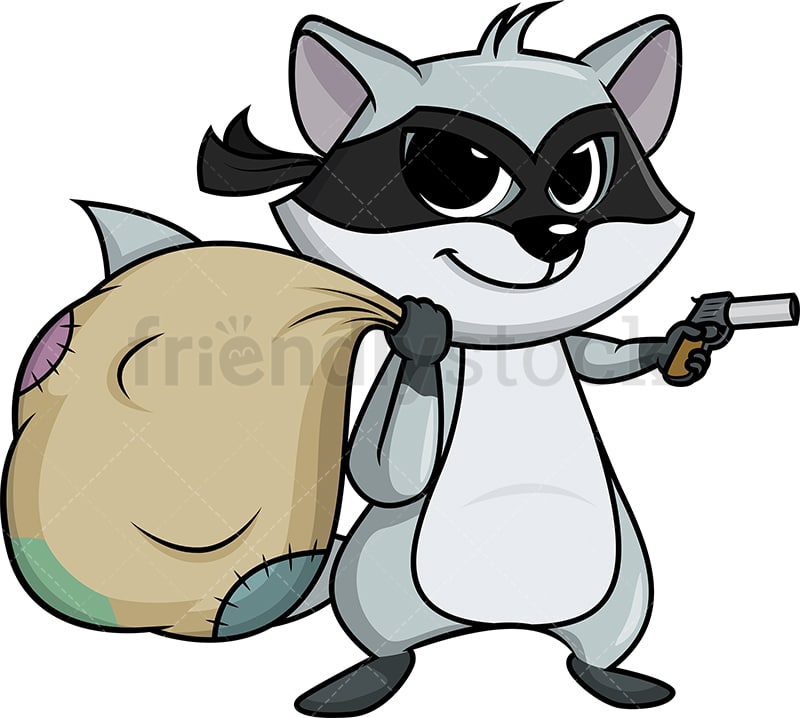 Ninja Raccoon Cartoon Clipart Vector - FriendlyStock