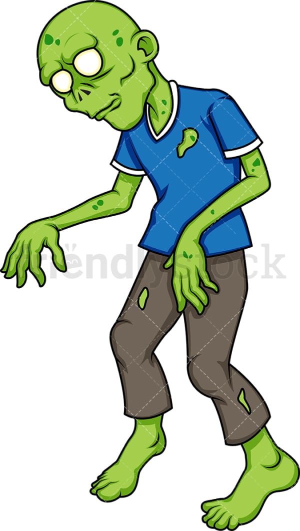 Fat Zombie With Arm Cut Off Cartoon Clipart Vector - FriendlyStock