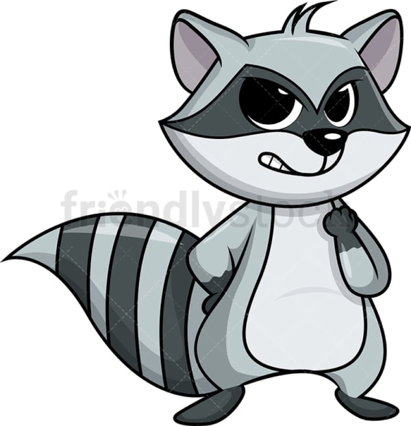 Crazy Raccoon Cartoon Clipart Vector - FriendlyStock