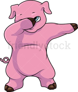 Dabbing Pig Cartoon Clipart Vector - FriendlyStock