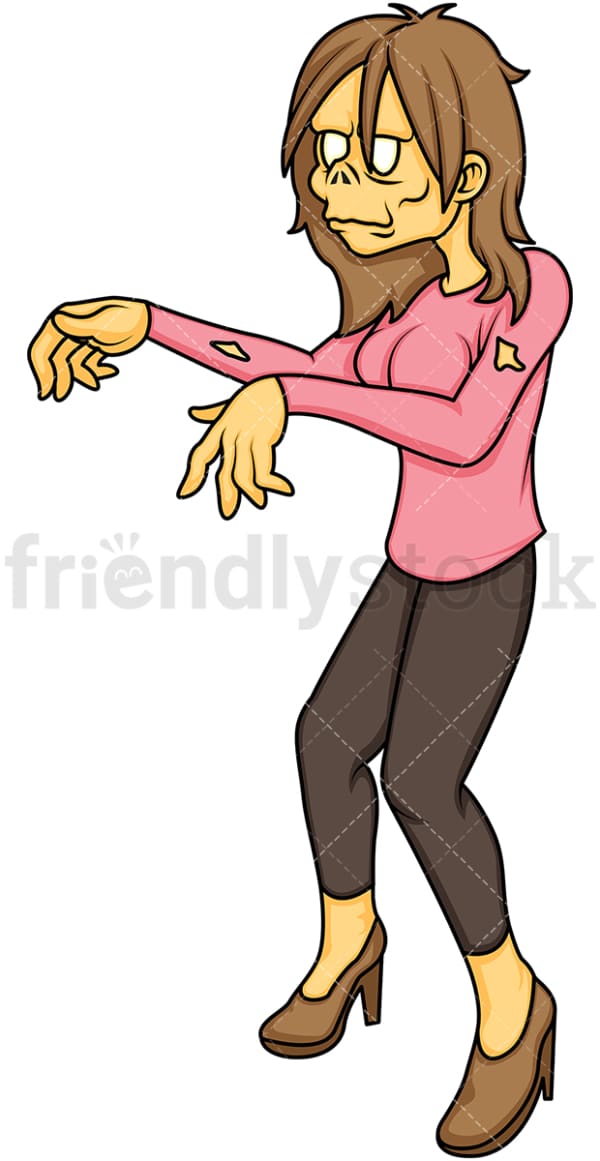 Fat Zombie With Arm Cut Off Cartoon Clipart Vector - FriendlyStock