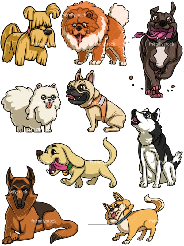 Husky Dog Howling Cartoon Clipart Vector - FriendlyStock