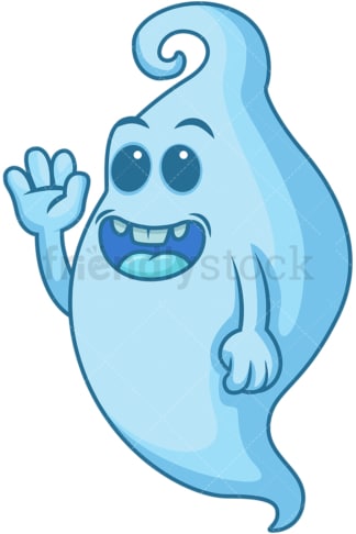 Blue Halloween Ghost Cartoon Clipart Vector - FriendlyStock