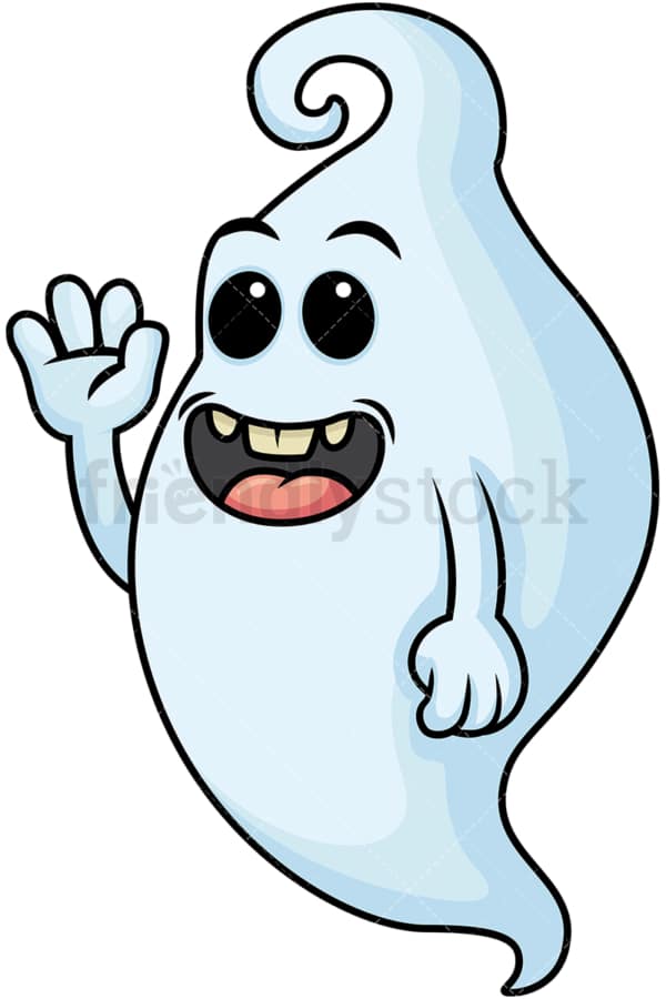 Ghost Making Thumbs Up Gesture Cartoon Clipart Vector - FriendlyStock