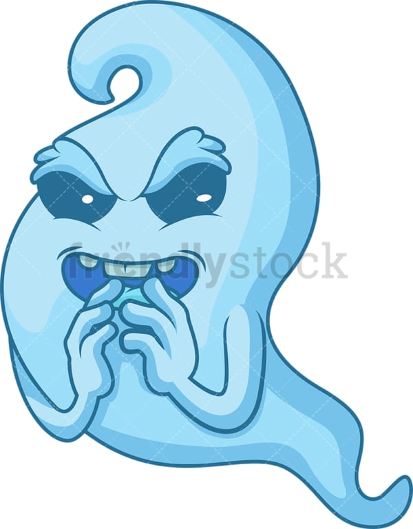 Blue Halloween Ghost Cartoon Clipart Vector - FriendlyStock