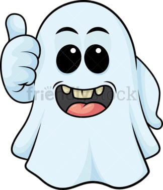 Ghost Making Thumbs Up Gesture Cartoon Clipart Vector - FriendlyStock