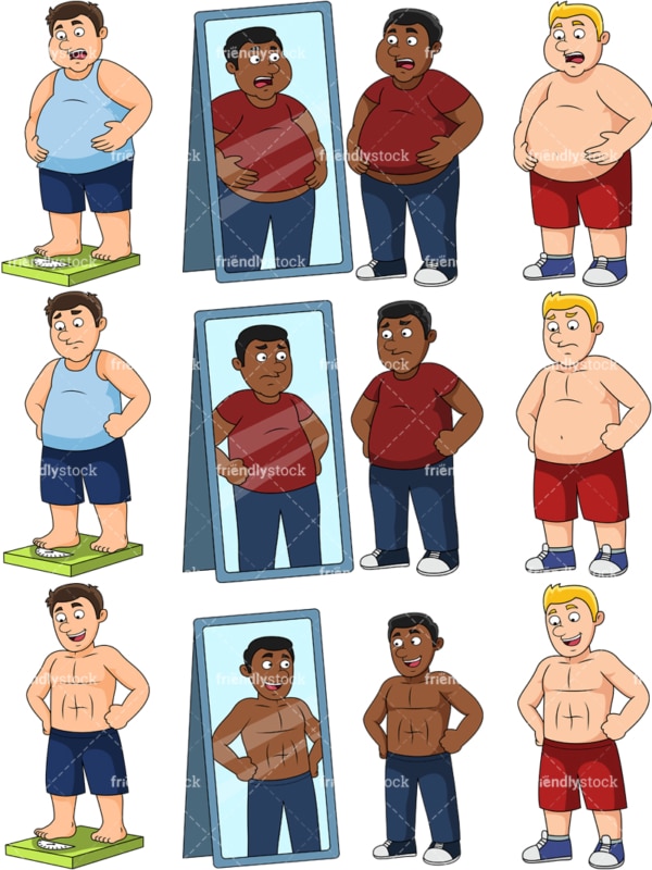 Fit Man With Muscular Body Cartoon Vector Clipart - FriendlyStock