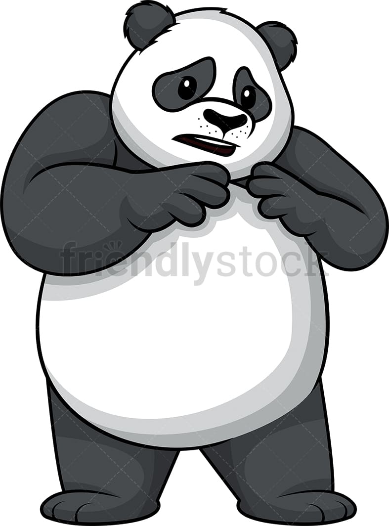 Angry Panda Cartoon Clipart Vector - FriendlyStock