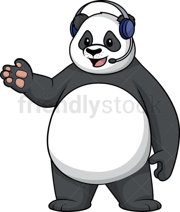 Panda Holding Stop Sign Cartoon Clipart Vector - FriendlyStock