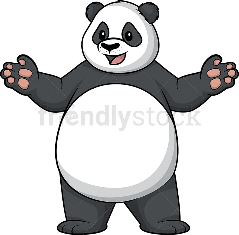 Panda Thinking Cartoon Clipart Vector - FriendlyStock