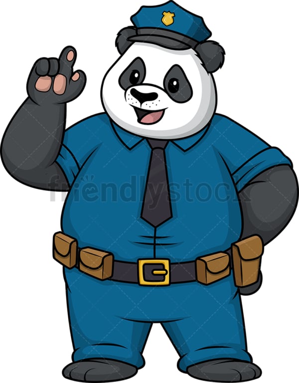 Panda Policeman In Love Cartoon Clipart Vector - FriendlyStock