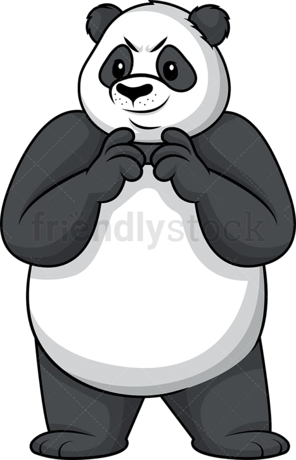 Mean Panda Cartoon Clipart Vector - FriendlyStock
