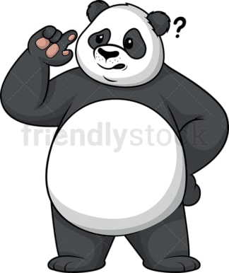 Panda Thinking Cartoon Clipart Vector - FriendlyStock
