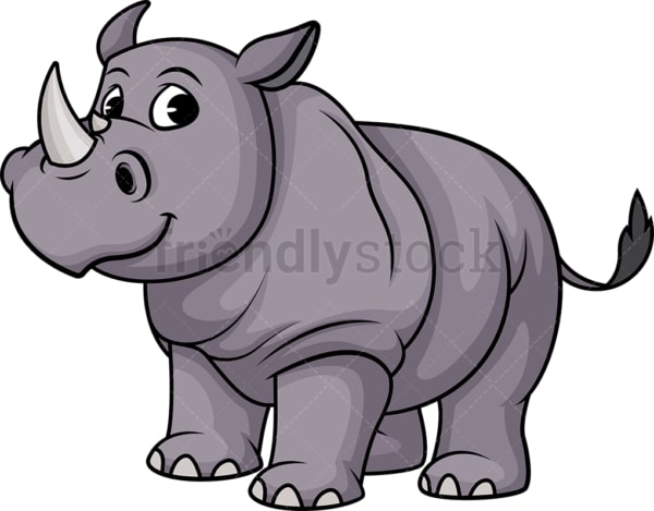 Scared Rhino Cartoon Clipart Vector - FriendlyStock