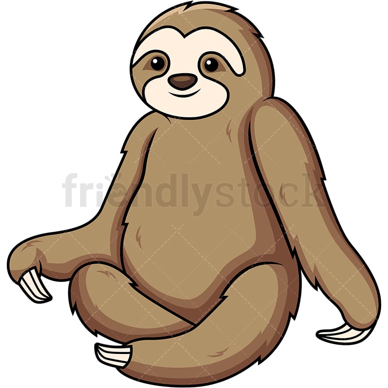Sloth Running Cartoon Clipart Vector - FriendlyStock