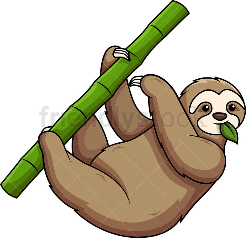 Sloth Running Cartoon Clipart Vector - FriendlyStock