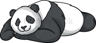 Panda Bear Sleeping Cartoon Clipart Vector - FriendlyStock
