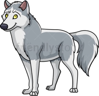 Wild Wolf Cartoon Clipart Vector - FriendlyStock