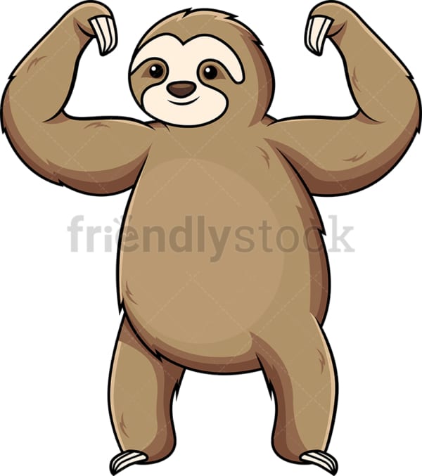 Sloth Running Cartoon Clipart Vector - FriendlyStock