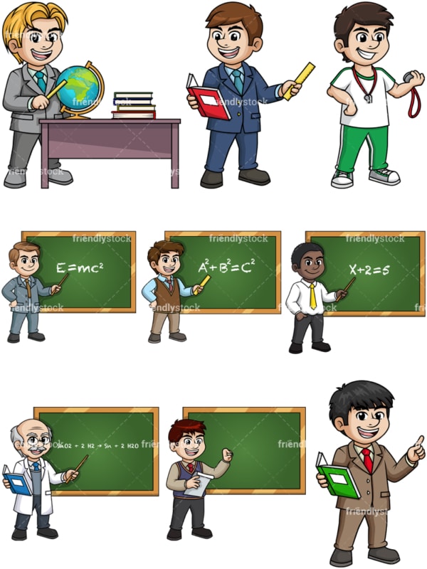Man Teaching Cartoon Clipart Vector - FriendlyStock