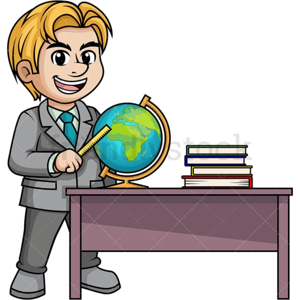 African American Male Math Teacher Cartoon Clipart Vector - FriendlyStock