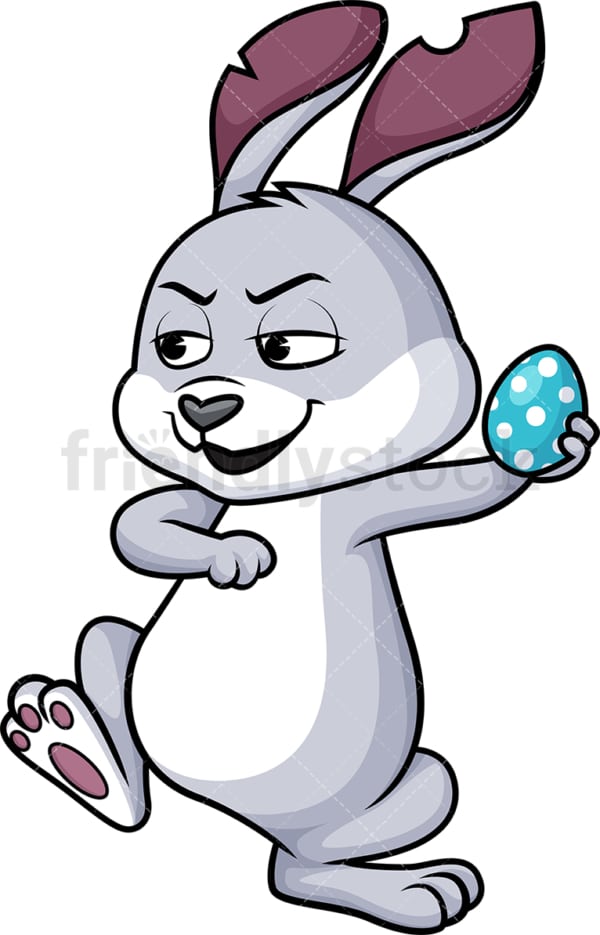 Fat Easter Bunny Cartoon Vector Clipart - FriendlyStock