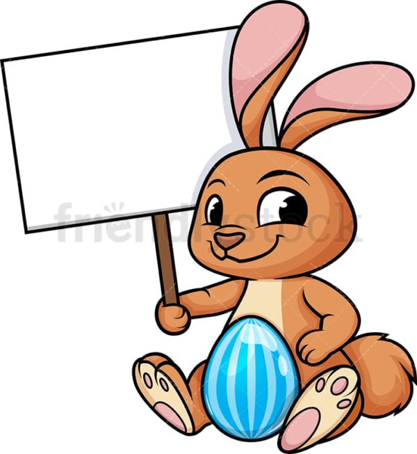 Fat Easter Bunny Cartoon Vector Clipart - FriendlyStock