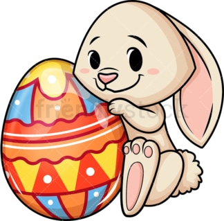 Fat Easter Bunny Cartoon Vector Clipart - FriendlyStock