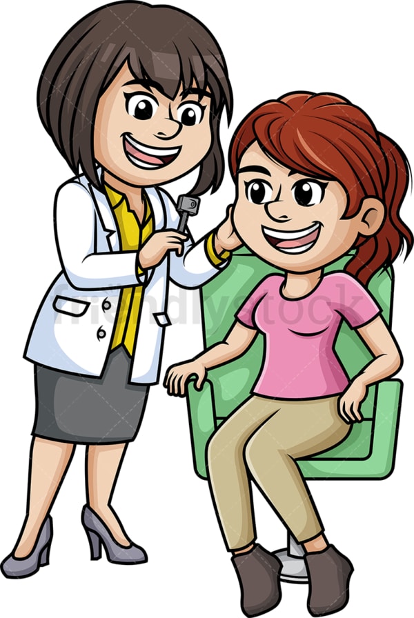 Woman Checking A Medical Exam Cartoon Clipart Vector - FriendlyStock
