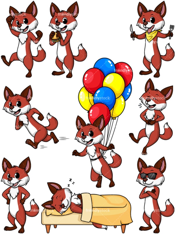 Hungry Fox Cartoon Clipart Vector - FriendlyStock