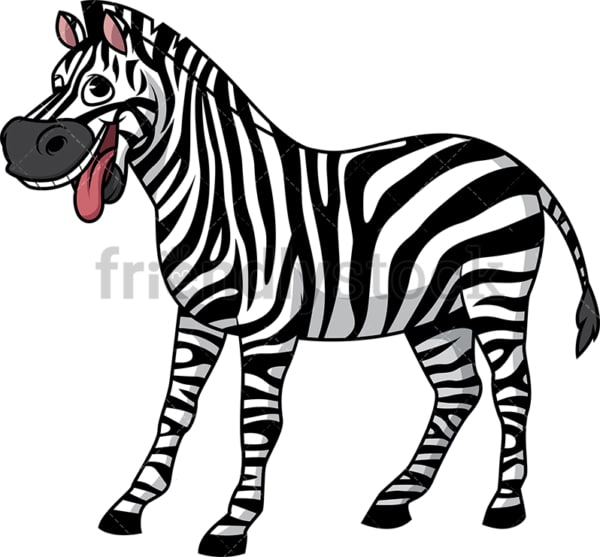 Zebra Drinking Water Cartoon Clipart Vector - FriendlyStock