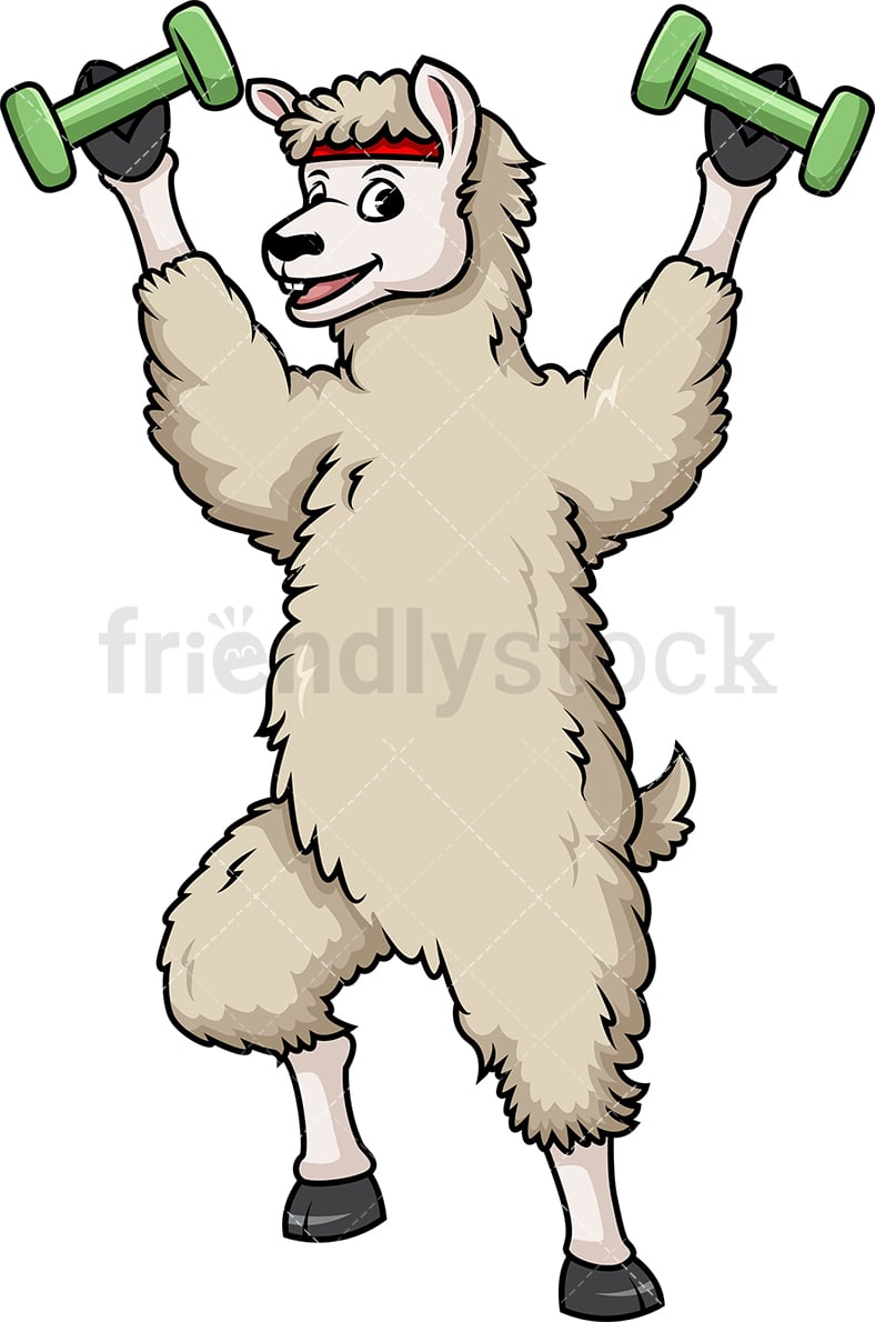 Llama Jogging Cartoon Clipart Vector - FriendlyStock