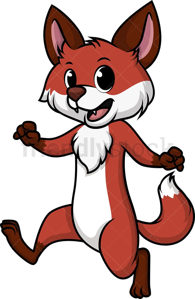 Scared Fox Cartoon Clipart Vector - FriendlyStock