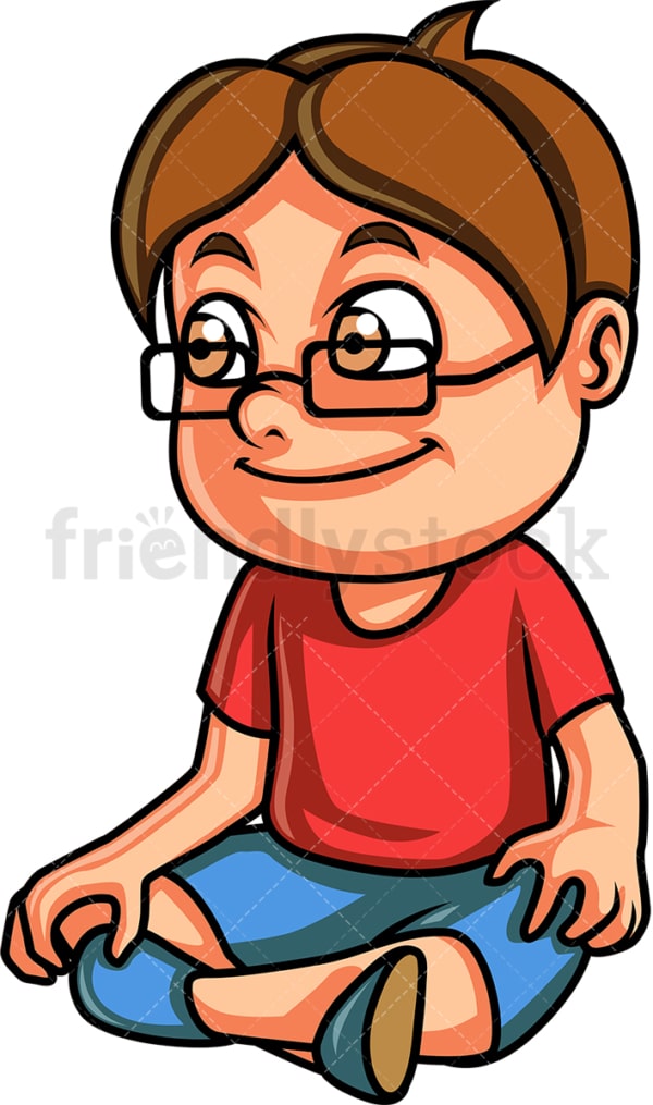 Kid Pointing To The Side Cartoon Clipart Vector - FriendlyStock