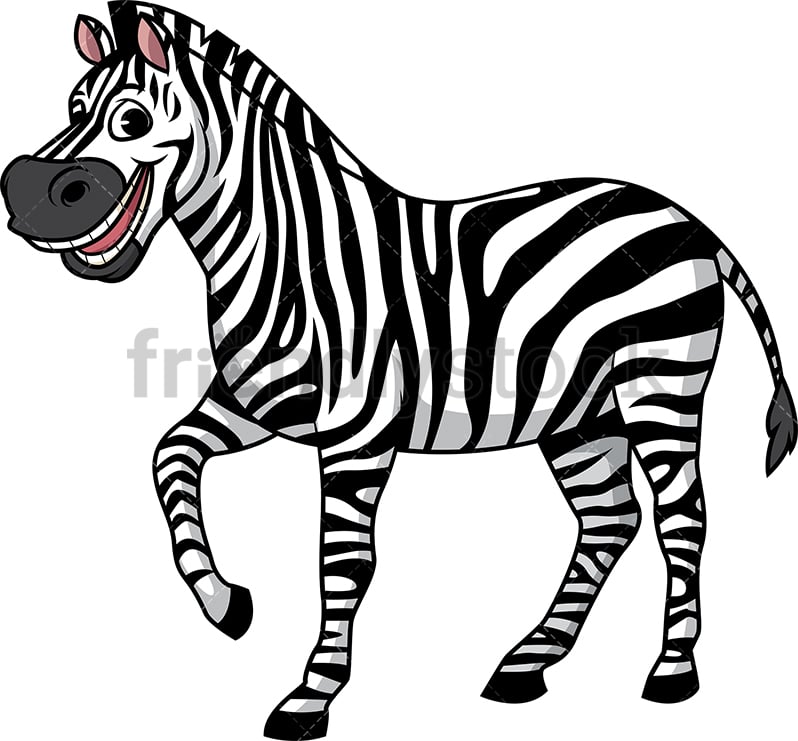 Fat Zebra Cartoon Clipart Vector - FriendlyStock