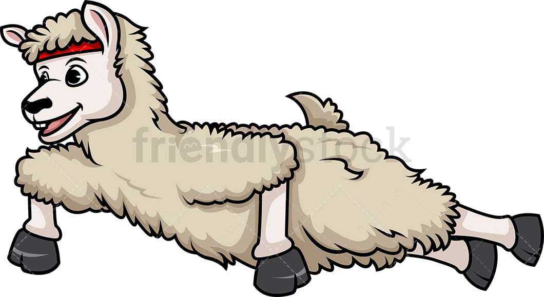 Llama Jogging Cartoon Clipart Vector - FriendlyStock
