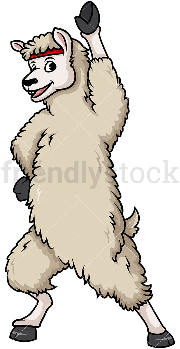 Llama Jogging Cartoon Clipart Vector - FriendlyStock
