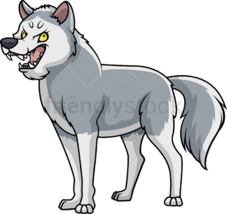 Angry Wolf Cartoon Clipart Vector - FriendlyStock