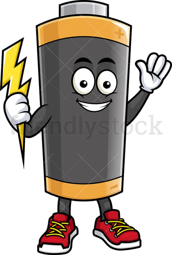 Dead Battery Cartoon Clipart Vector - FriendlyStock