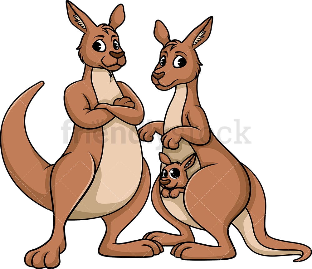Kangaroo Jumping Cartoon Clipart Vector - FriendlyStock