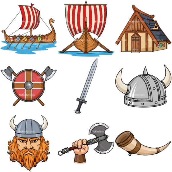 Viking Face Cartoon Vector Clipart - FriendlyStock