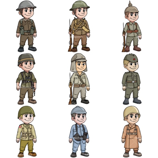 WW2 German Soldier Cartoon Clipart Vector - FriendlyStock