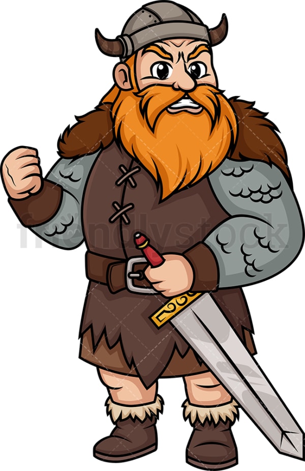 Fat Viking Cartoon Vector Clipart - FriendlyStock