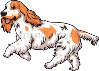English Cocker Spaniel Running Cartoon Clipart Vector - FriendlyStock