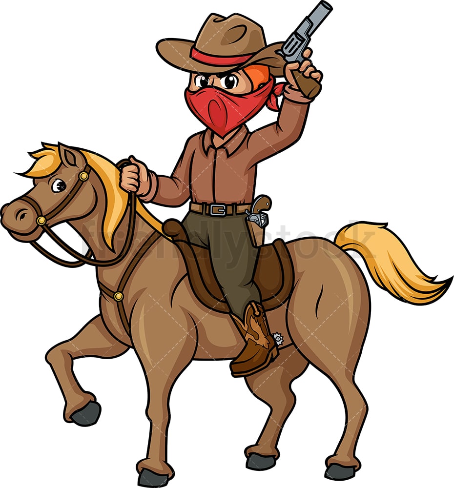 Wild West Cowboy Cartoon Clipart Vector - FriendlyStock